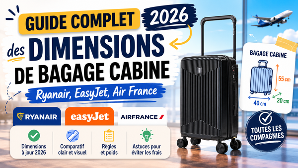 Dimensions Bagage Cabine 2026 : Ryanair, EasyJet, AF
